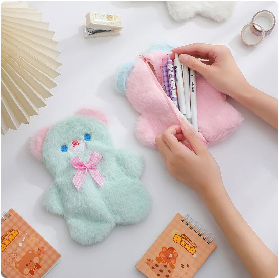 Plush Teddy Bear Pencil Case/Pouch – Kukoo Kawaii